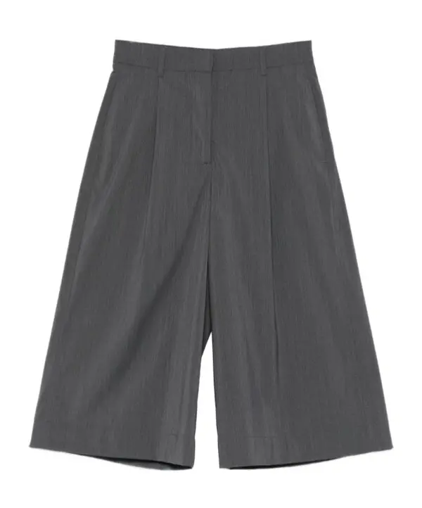 Herno Pleated Wide-leg Shorts - Black