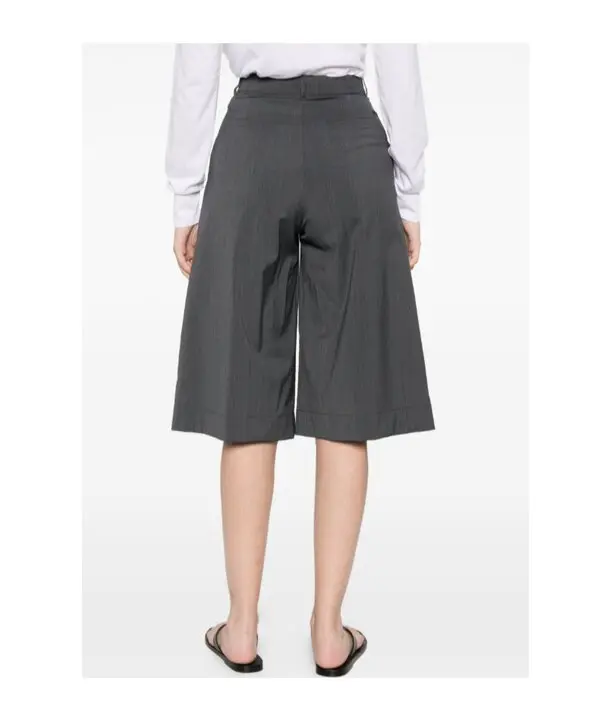 Herno Pleated Wide-leg Shorts - Black
