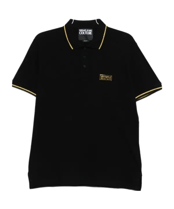 Versace Ribbed-trim Polo Shirt