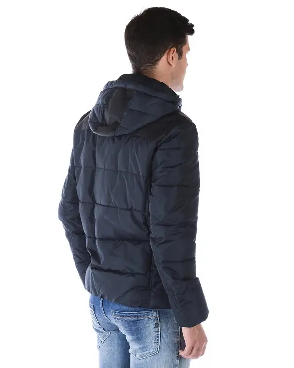 EA7 Padded Hooded Jacket With Zip-up And Logo Detail