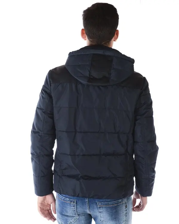 EA7 Padded Hooded Jacket With Zip-up And Logo Detail