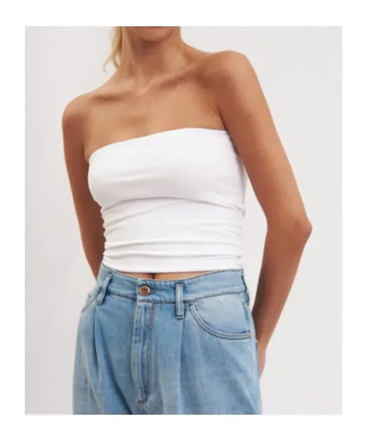 Brunello Cucinelli Strapless Top - White