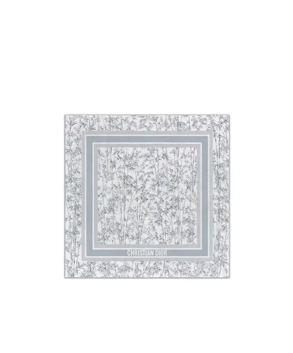 Dior Toile De Jouy Natura 90 Square Scarf - White And Light Gray