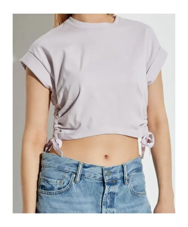 ALLSAINTS Ruched Tie-side Cropped Top - No