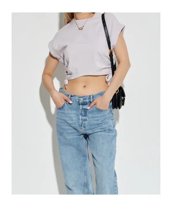 ALLSAINTS Ruched Tie-side Cropped Top - No