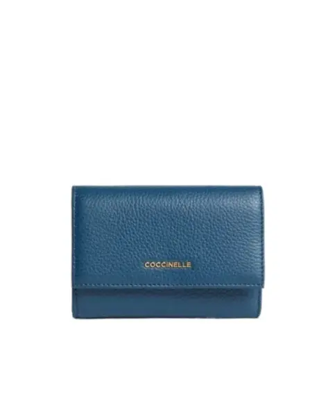 COCCINELLE Logo Lettering Tri-fold Wallet - Blue