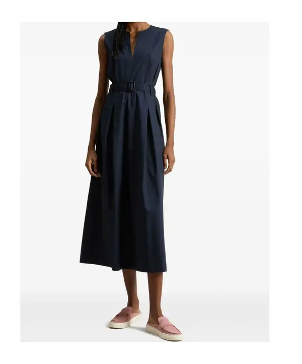Woolrich Sleeveless V-neck Belted Dress