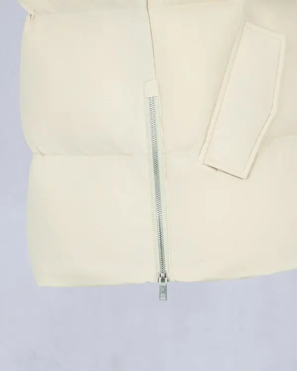 Moose Knuckles Long-sleeved Down Jacket With Hood - Alabaster