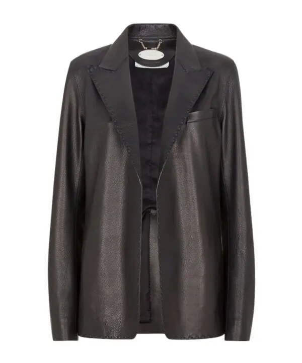 Fendi Leather Blazer - Black