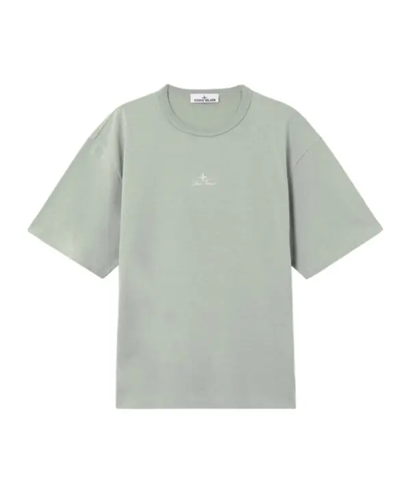 Stone Island Embroidered Logo T-shirt - Sage