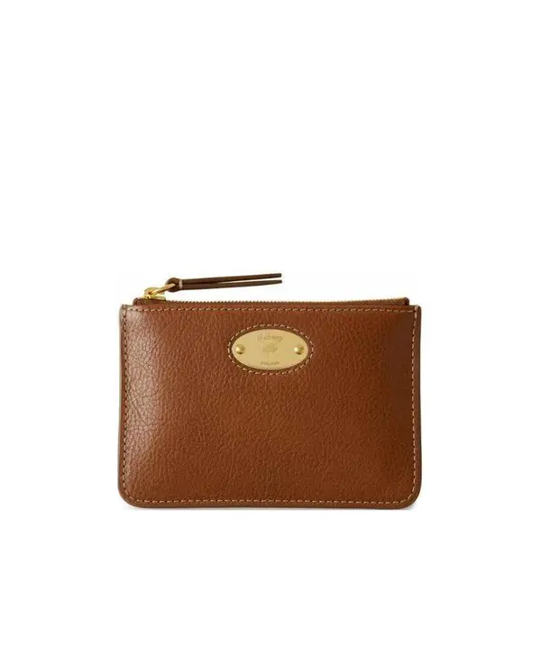 Mulberry Logo Engraved Zipped Coin Pouch