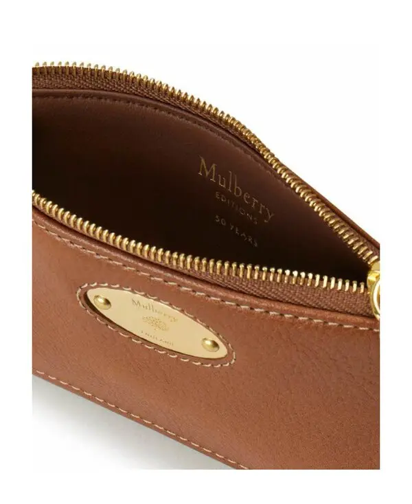 Mulberry Logo Engraved Zipped Coin Pouch