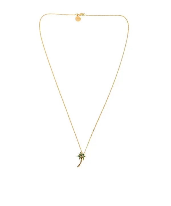 Palm Angels Palm Crystal-embellished Necklace - Yellow