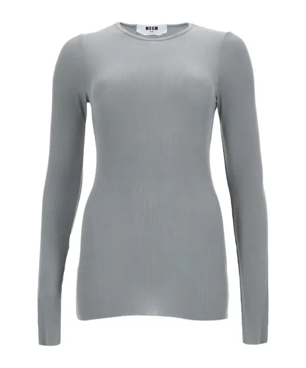 MSGM Ribbed Long-sleeve Knit Top