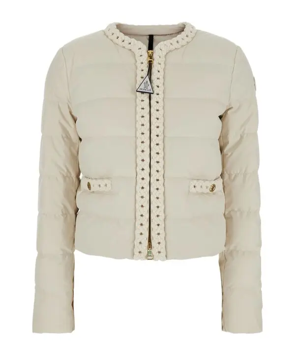 Moncler Braid-trimmed Quilted Jacket - Nude