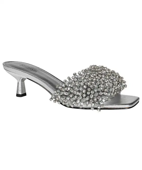 Michael Kors 50mm Crystal Embellished High Heel Sandals - Gray