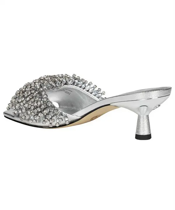 Michael Kors 50mm Crystal Embellished High Heel Sandals - Gray