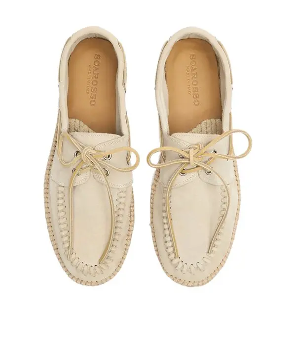 SCAROSSO Kai Lace-up Espadrilles - Nude