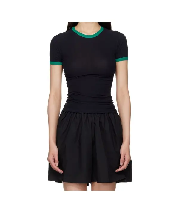 BASERANGE Rib Knit Short Sleeve Top