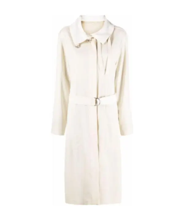 LEMAIRE Funnel-neck Wool Coat With Side Slits