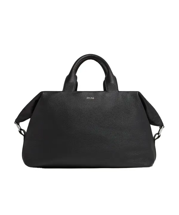 Zegna Deerskin Holdall Bag - Black