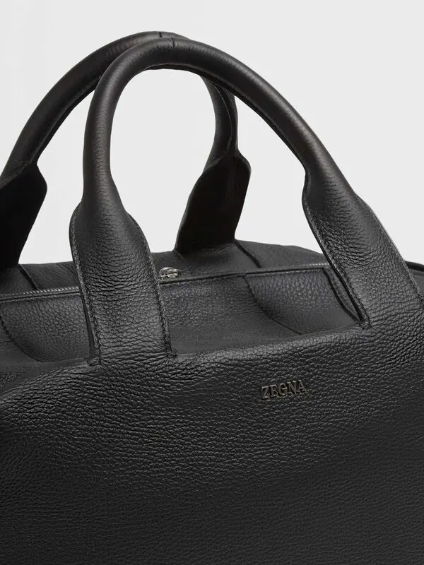Zegna Deerskin Holdall Bag - Black