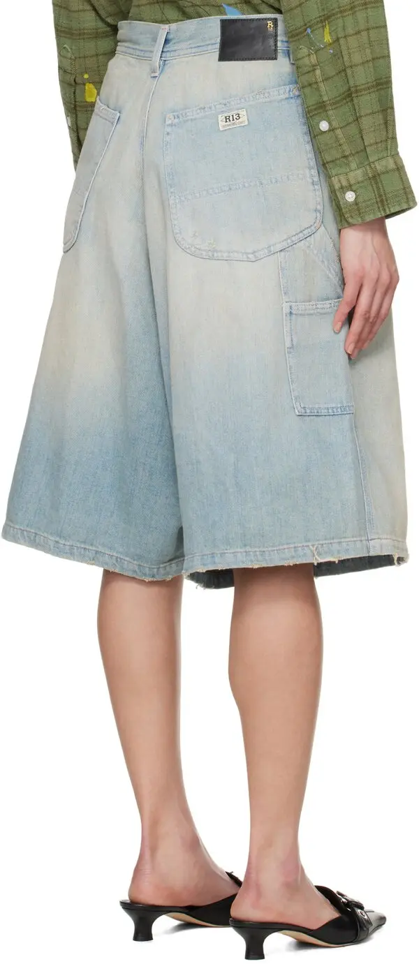 R13 Belt Loop Denim Shorts