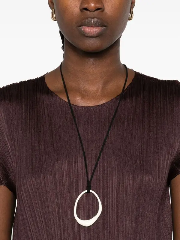 Issey Miyake Short Sleeve Crewneck Top - Dark Brown