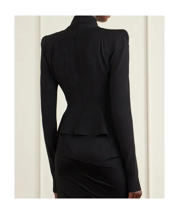 Rick Owens Asymmetrical Zip Fitted Jacket - Black
