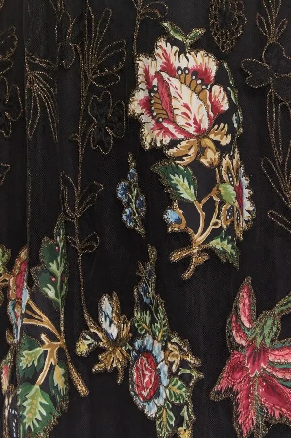 Valentino Garavani Embellished Floral Midi Skirt