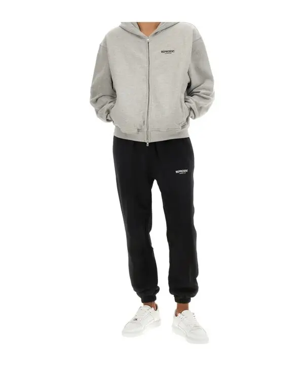 REPRESENT Zip-up Sweatshirt With Logo Print - Grey