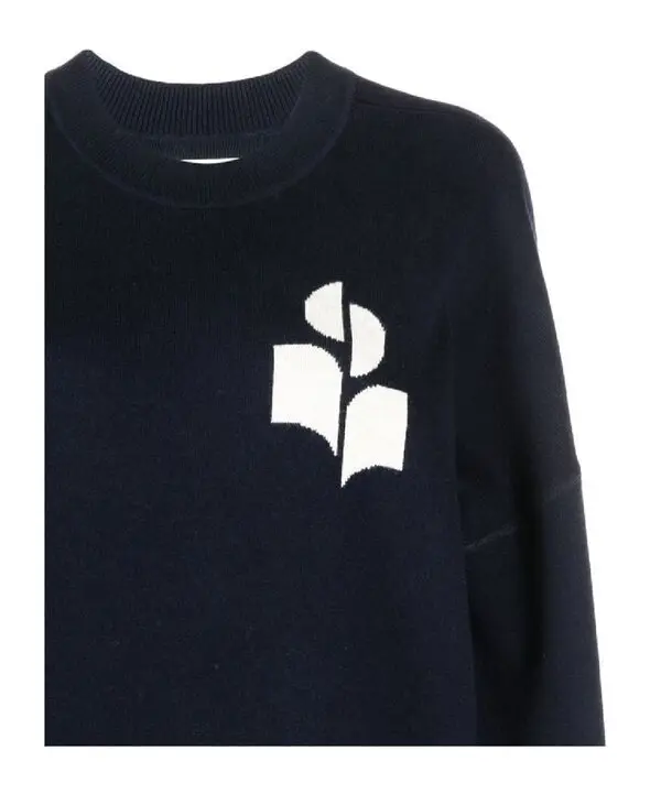 Isabel Marant Étoile Logo Intarsia Crewneck Jumper - Midnight