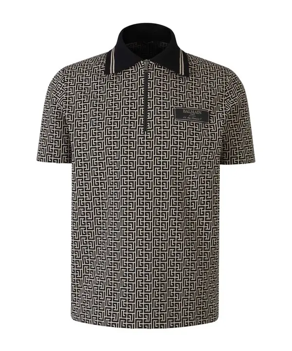 Balmain Monogram Polo Shirt