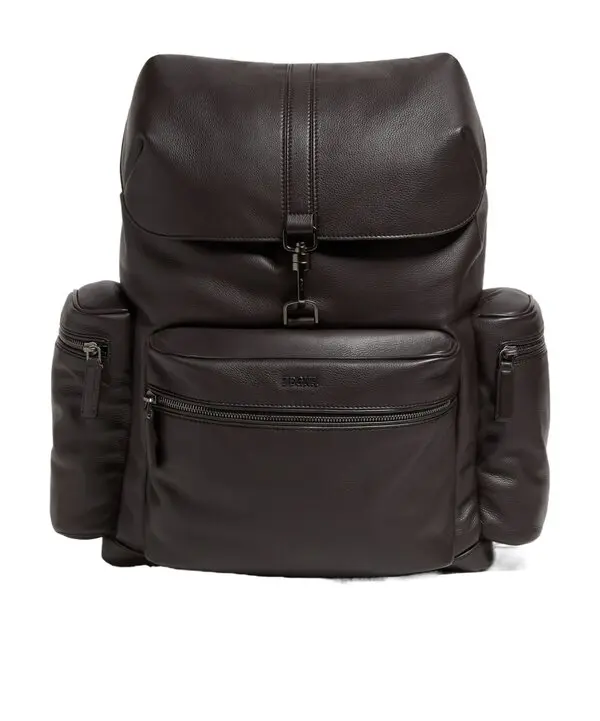 Zegna Leather Backpack - Dark Brown