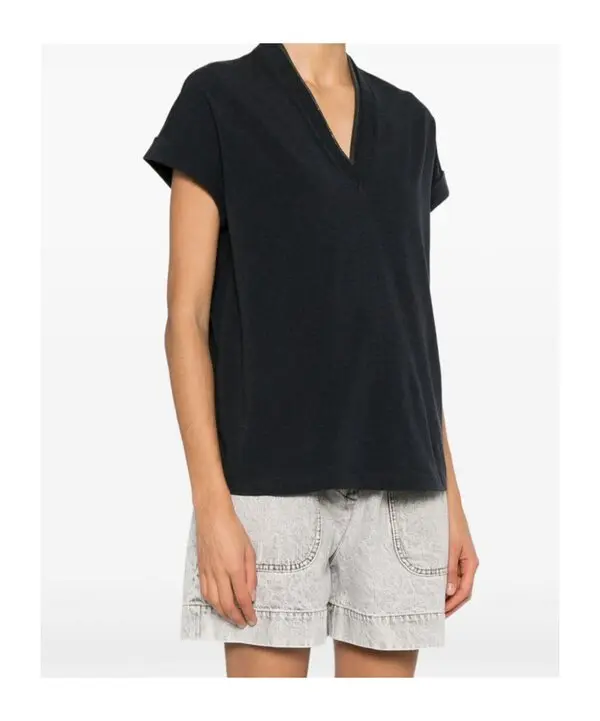 Brunello Cucinelli V-neck Short-sleeved T-shirt