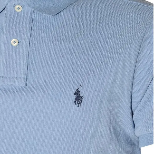 Polo Ralph Lauren Logo-embroidered Cotton Polo Shirt - Blue