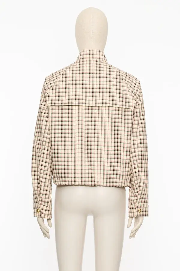Valentino Garavani Checked High Neck Jacket