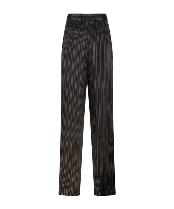 Dries Van Noten Striped Wide-leg Trousers - Brown