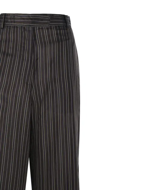 Dries Van Noten Striped Wide-leg Trousers - Brown