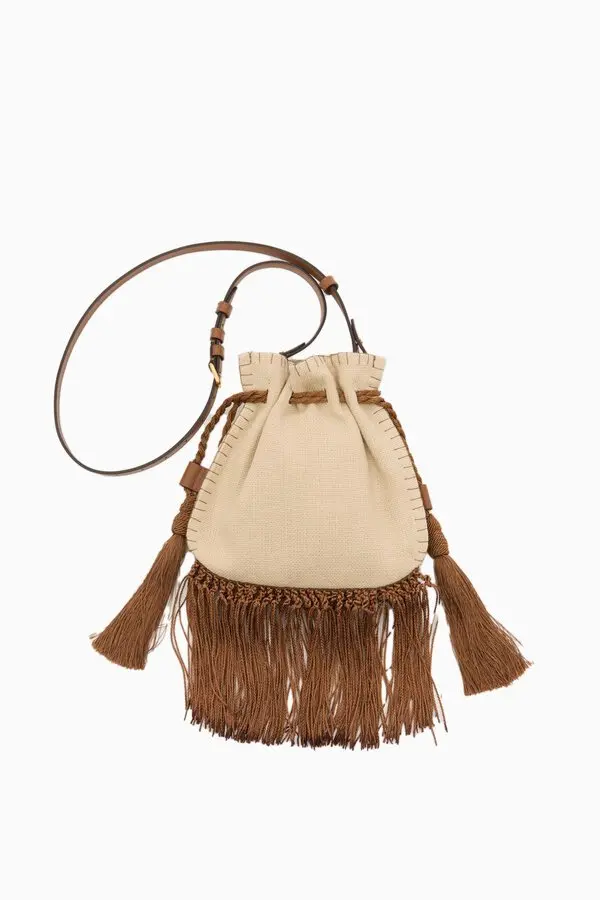 Valentino Garavani Embroidered Tassel Shoulder Bag