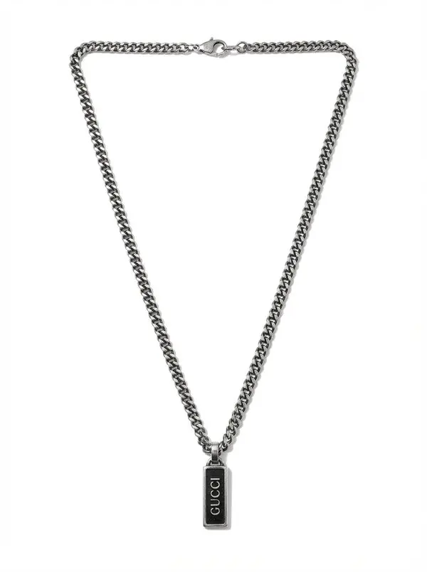 Gucci Logo Necklace - Gray
