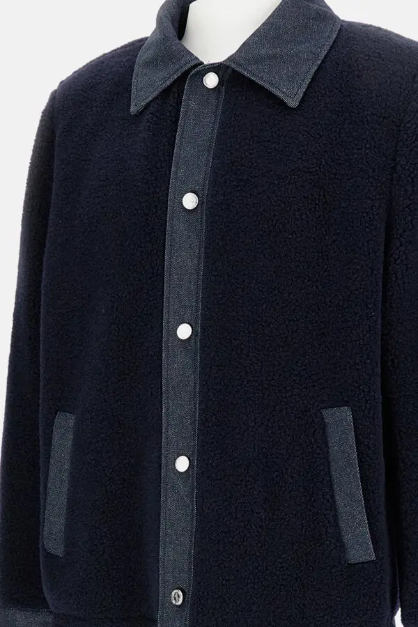 A.p.c. Fleece Denim-panel Jacket