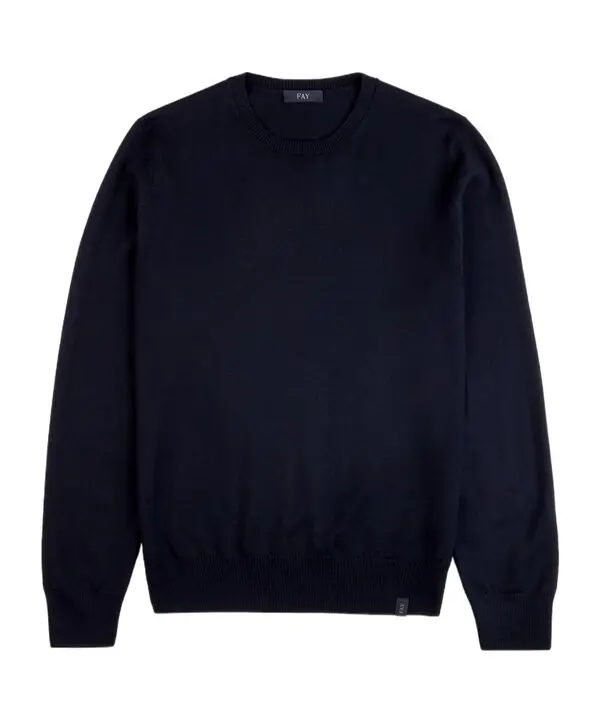 FAY Long-sleeved Round-neck Jumper - Black