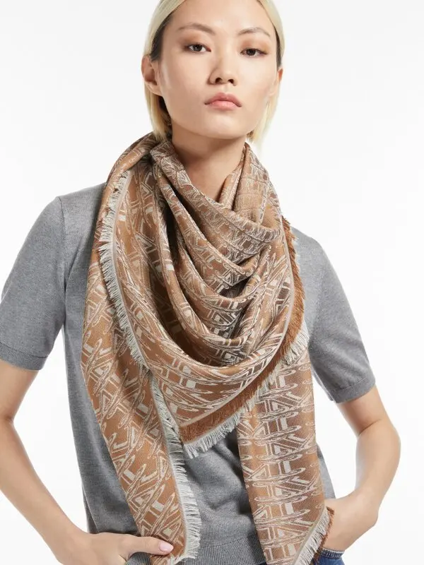 Max Mara Jacquard Scarf - Brown