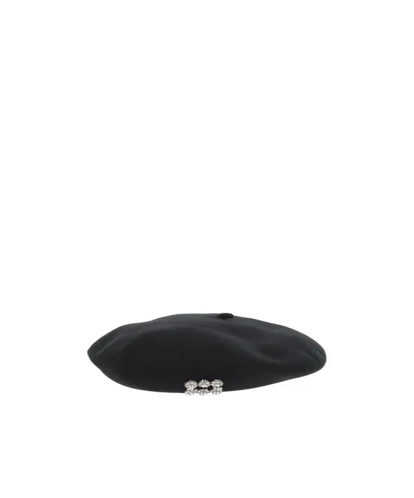 ROGER VIVIER Embellished Beret Hat - Black