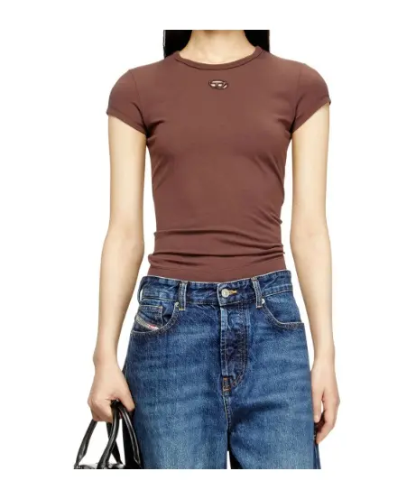 DIESEL® T-angie-od' Embroidered Logo T-shirt - Brown