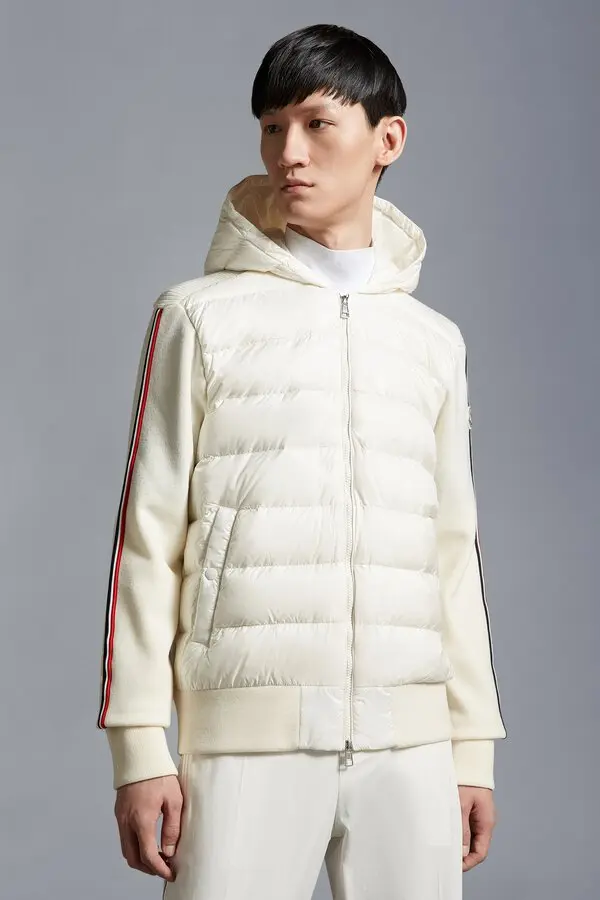 Moncler Logo Patch Panelled Jacket - White