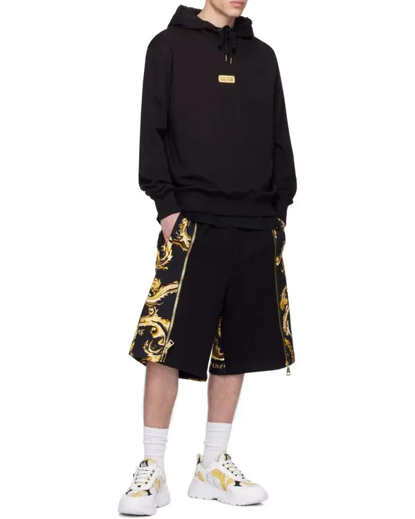 Versace Logo Plaque Cotton Hoodie