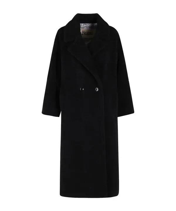 Herno Double-breasted Long Coat - Black
