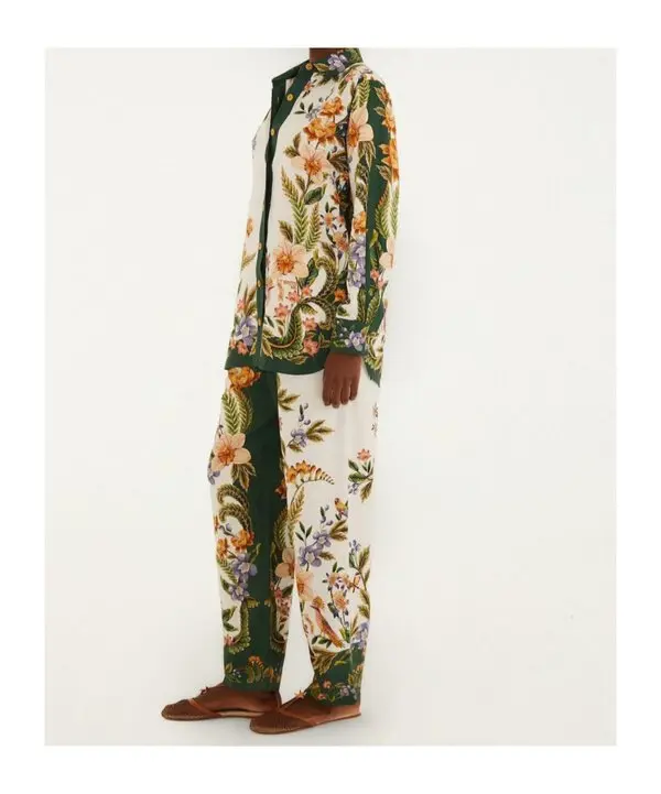 Farm Rio Floral Print Elastic Waist Casual Pants - Multicolor